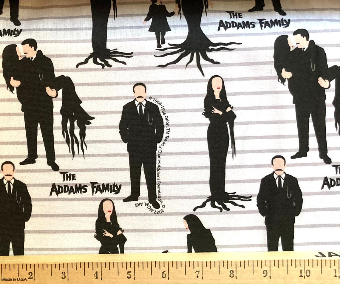 Addams Family Gomez Morticia Wednesday Cotton Fabric - Etsy