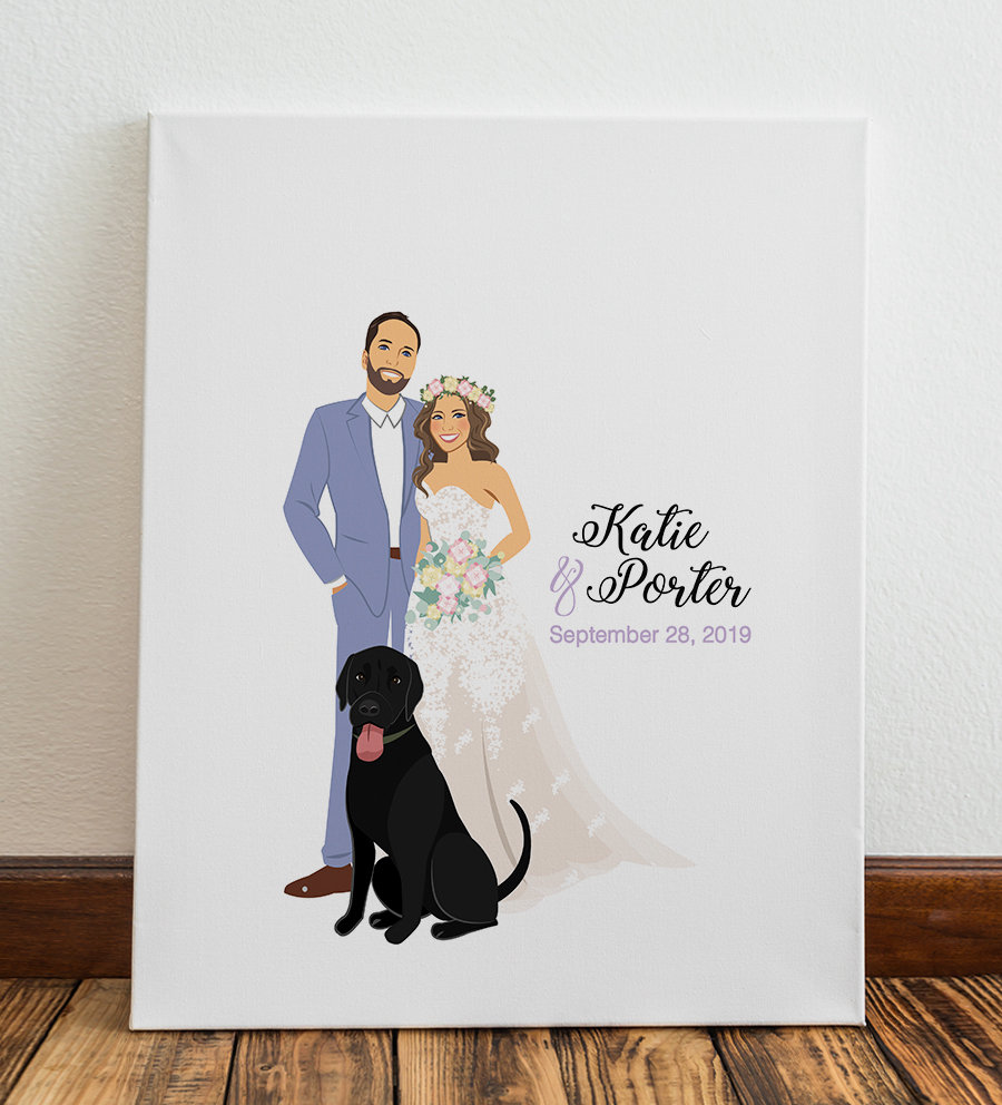 Wedding Couple Portrait Guest Book Alternative Bride and | Etsy