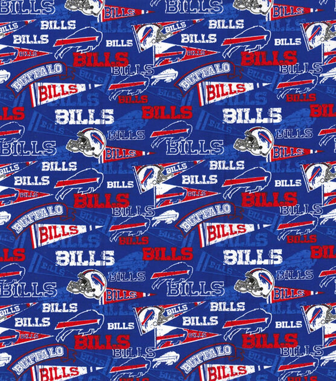 NFL Buffalo Bills Retro 100% Cotton Fabric - Etsy