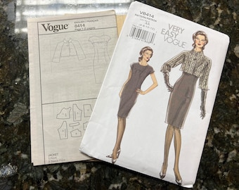Uncut Vogue Sewing Pattern 8414. Misses Dress and Jacket - Etsy