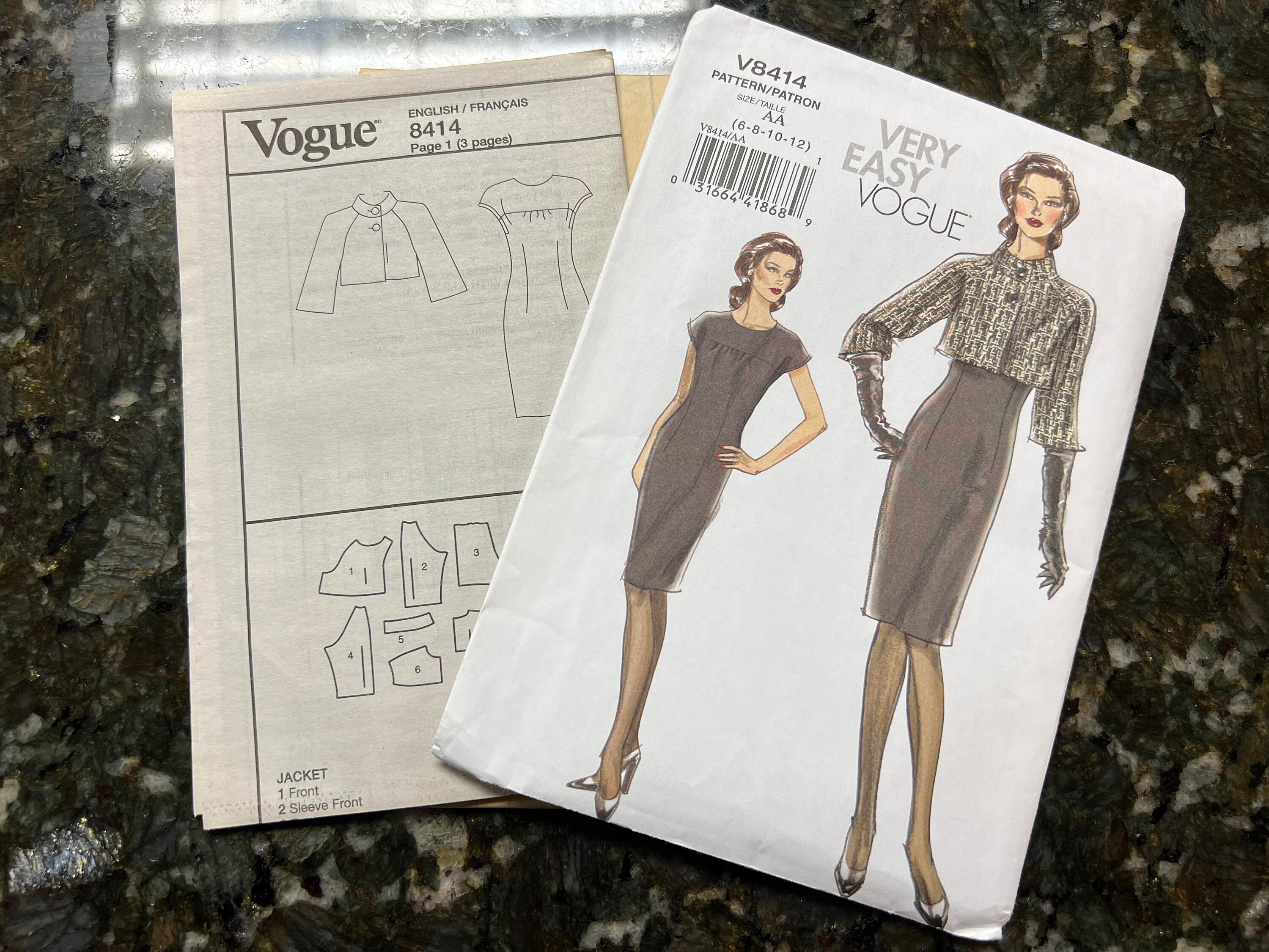 VOGUE Dress & Jacket 8414 Sewing Pattern Sizes 6-12 - Etsy