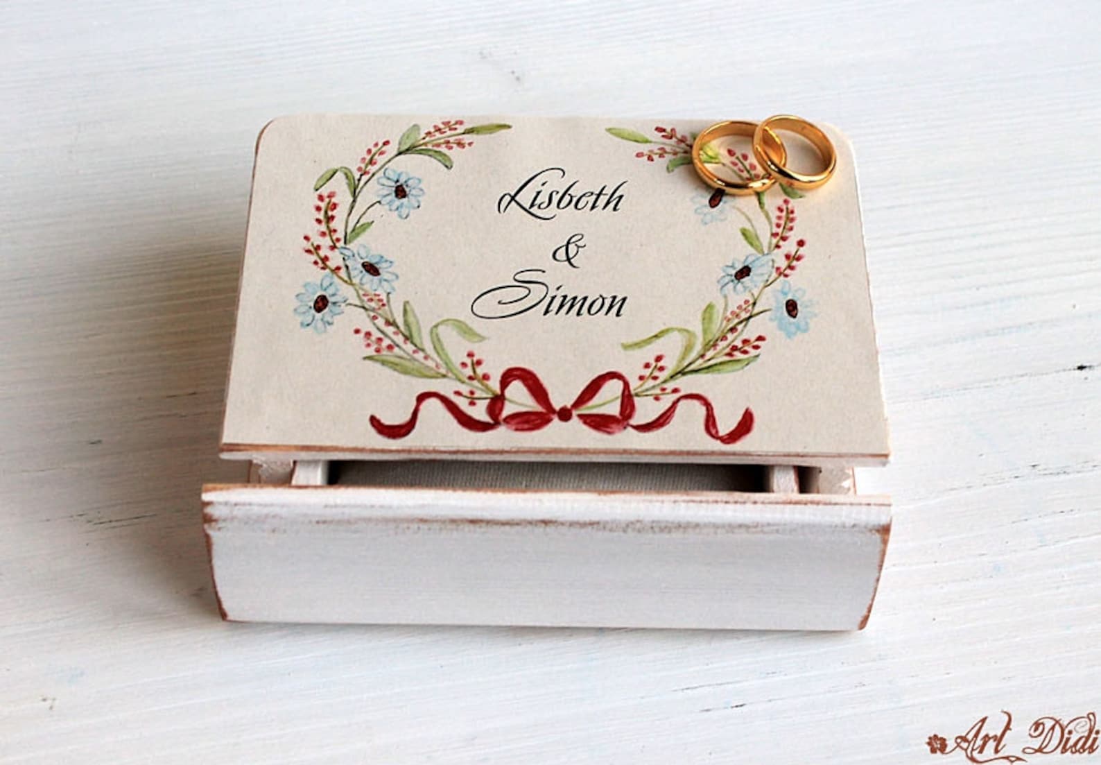 Wedding Ring Box Ring Bearer Box Boho Jewelry Box - Etsy