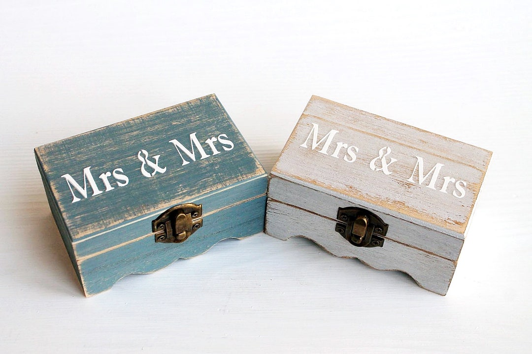 Mrs and Mrs Ring Box, Wedding Ring Box, Ring Bearer Box, Ring Box ...