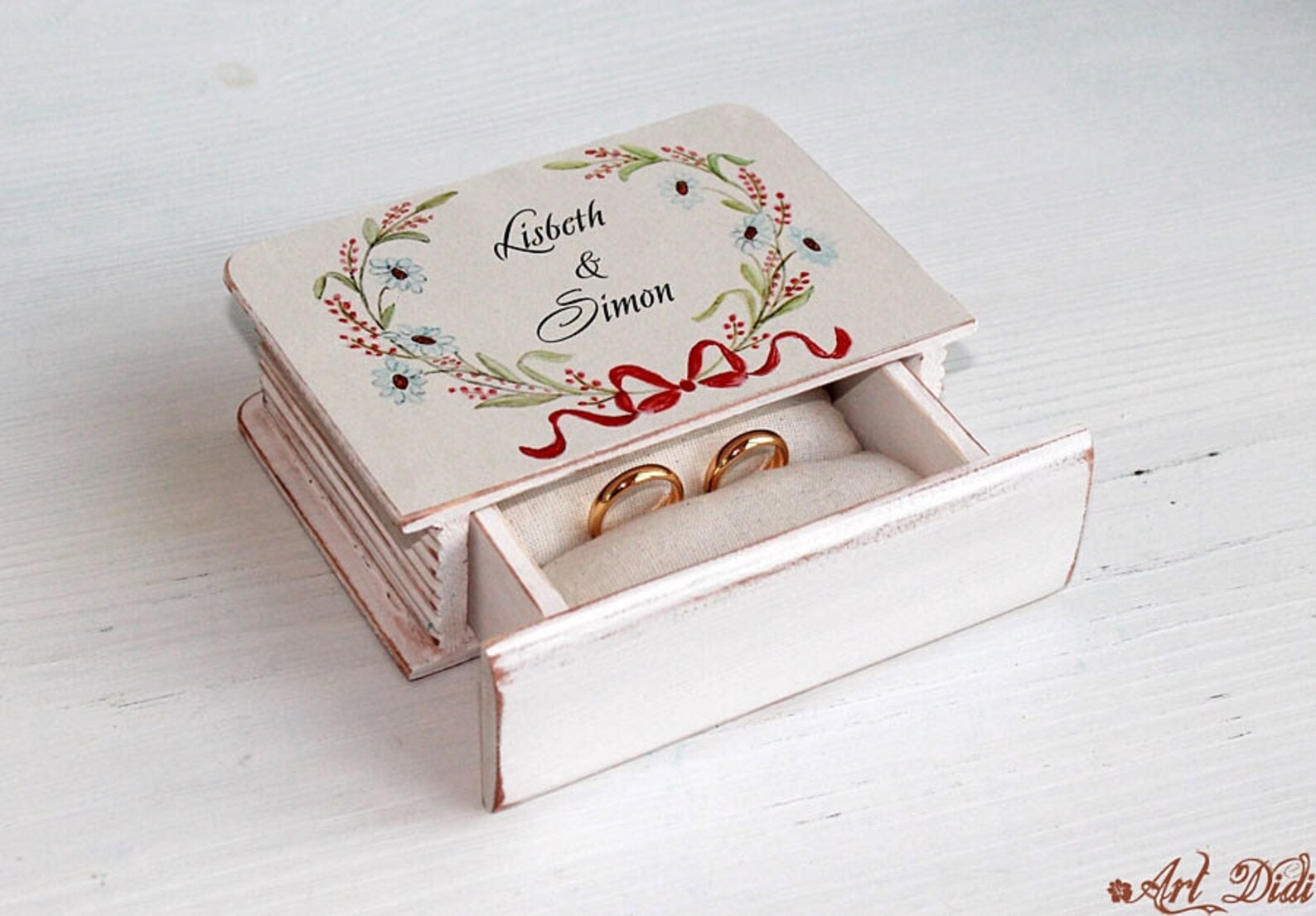Wedding Ring Box Ring Bearer Box Boho Jewelry Box - Etsy