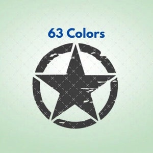Distressed Military Star Decal Military Star Sticker Jeep Military Star ...