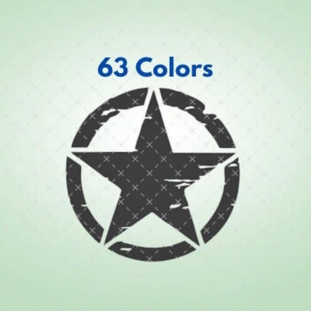 Distressed Military Star Decal Military Star Sticker Jeep Military Star ...