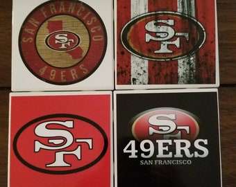 San Francisco 49ers Custom Name Set of 2 Ceramic Tile Coasters - Etsy