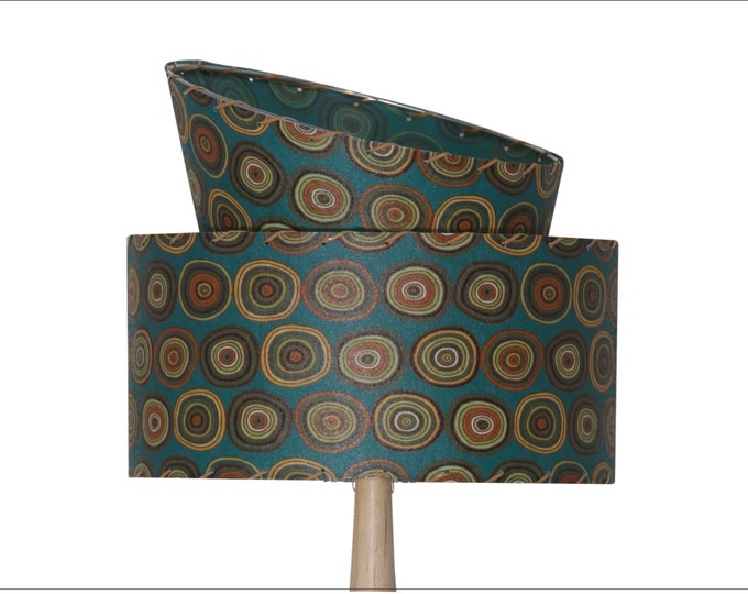 Mid Century Modern Turquoise Lamp Shade / 2 Tier Fiberglass / Hand Made ...
