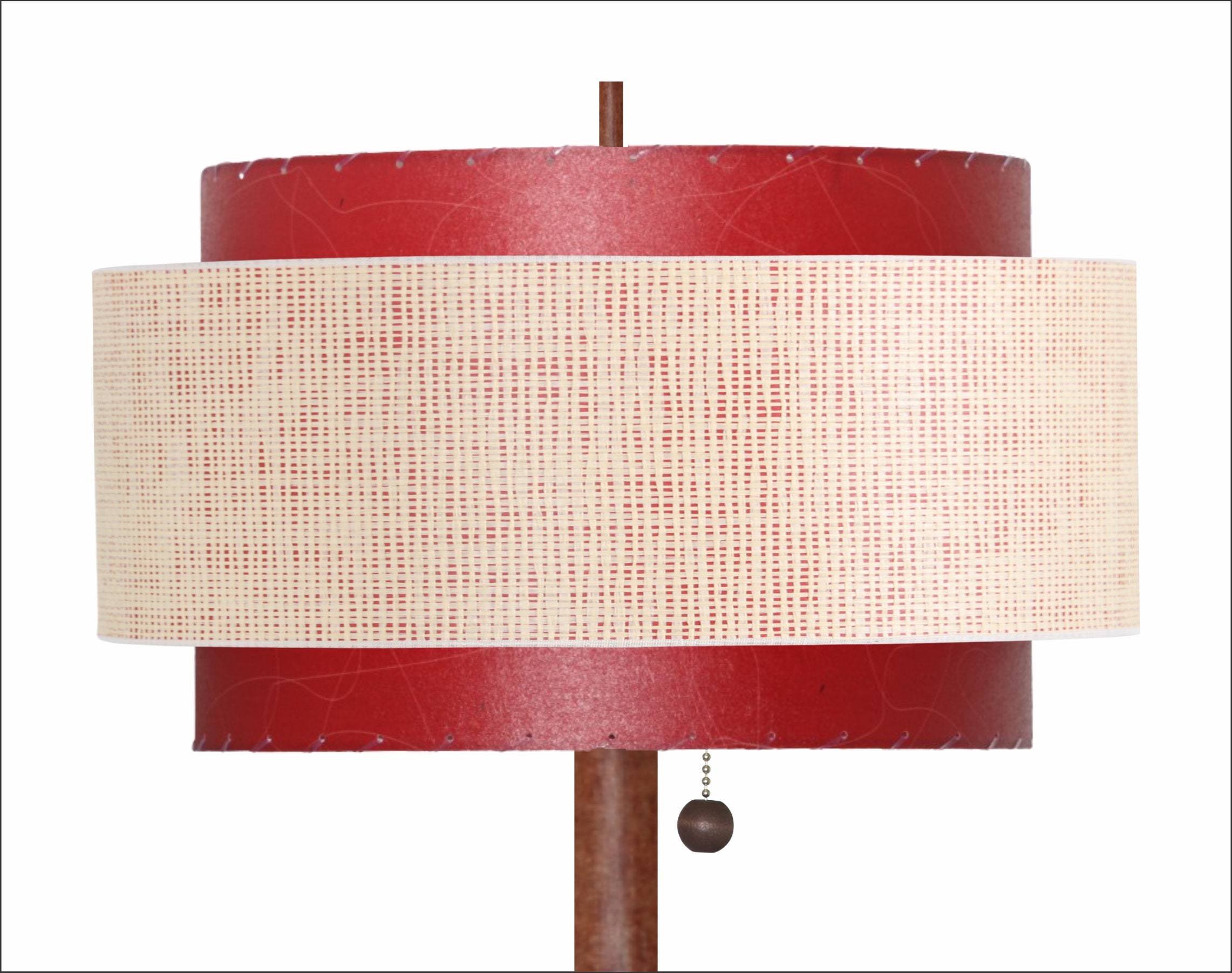 Grass Cloth Lamp Shade / 3 Tier Fiberglass / Hand Made Atomic | Etsy