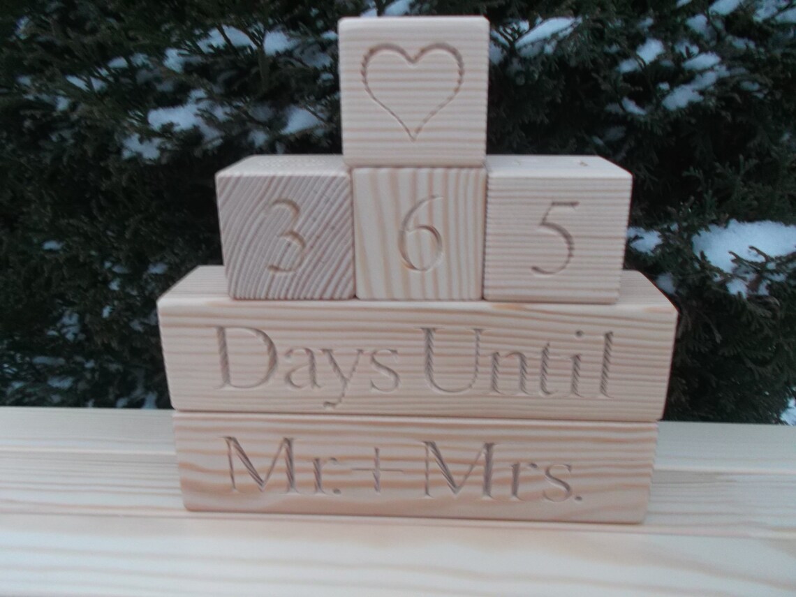 Wedding Countdown Blocks Bridal Shower Countdown Blocks I - Etsy