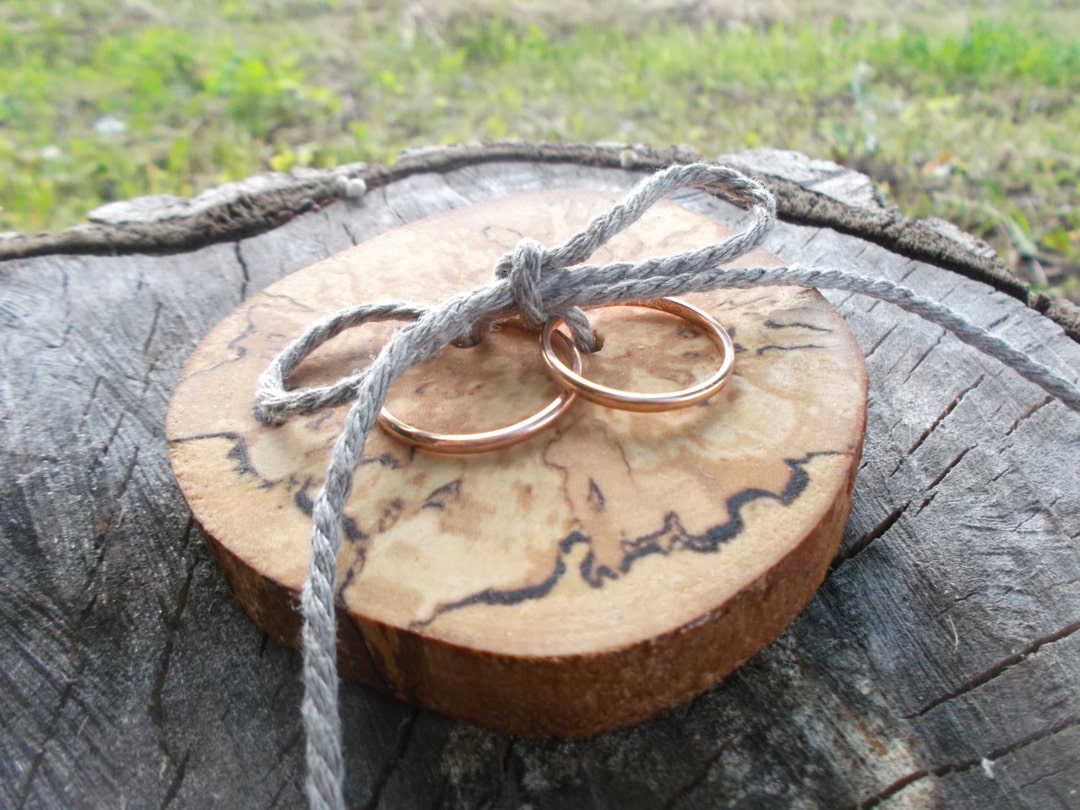 Rustic Wooden Ring Holder, Rustic Ring Bearer Pillow, Wedding Wood ...