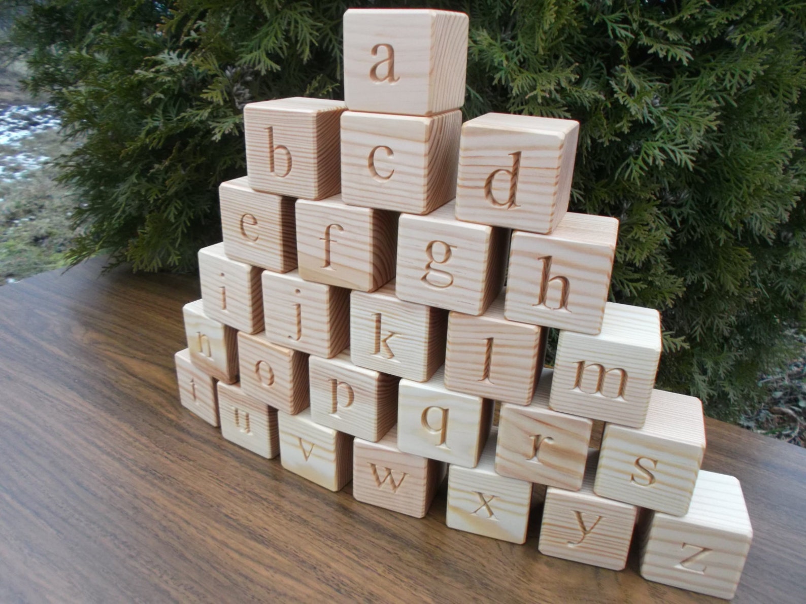 ABC Blocks Lowercase Wooden English Alphabet Blocks | Etsy