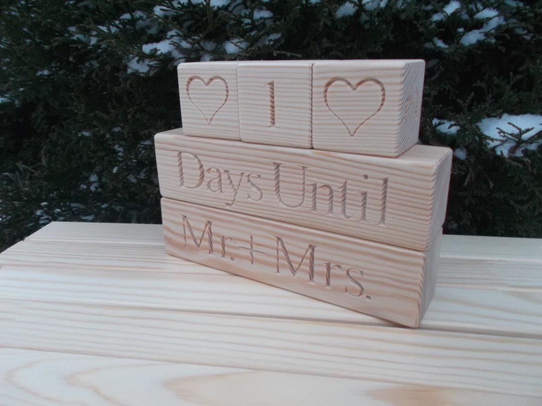 Wedding Countdown Blocks, Bridal Shower, Countdown Blocks, I Do, Mr&mrs ...