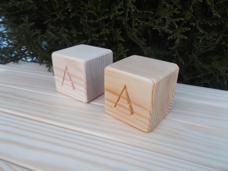 Personalized Wood Blocks Wooden Alphabet Blocks Wood Cubes ABC - Etsy