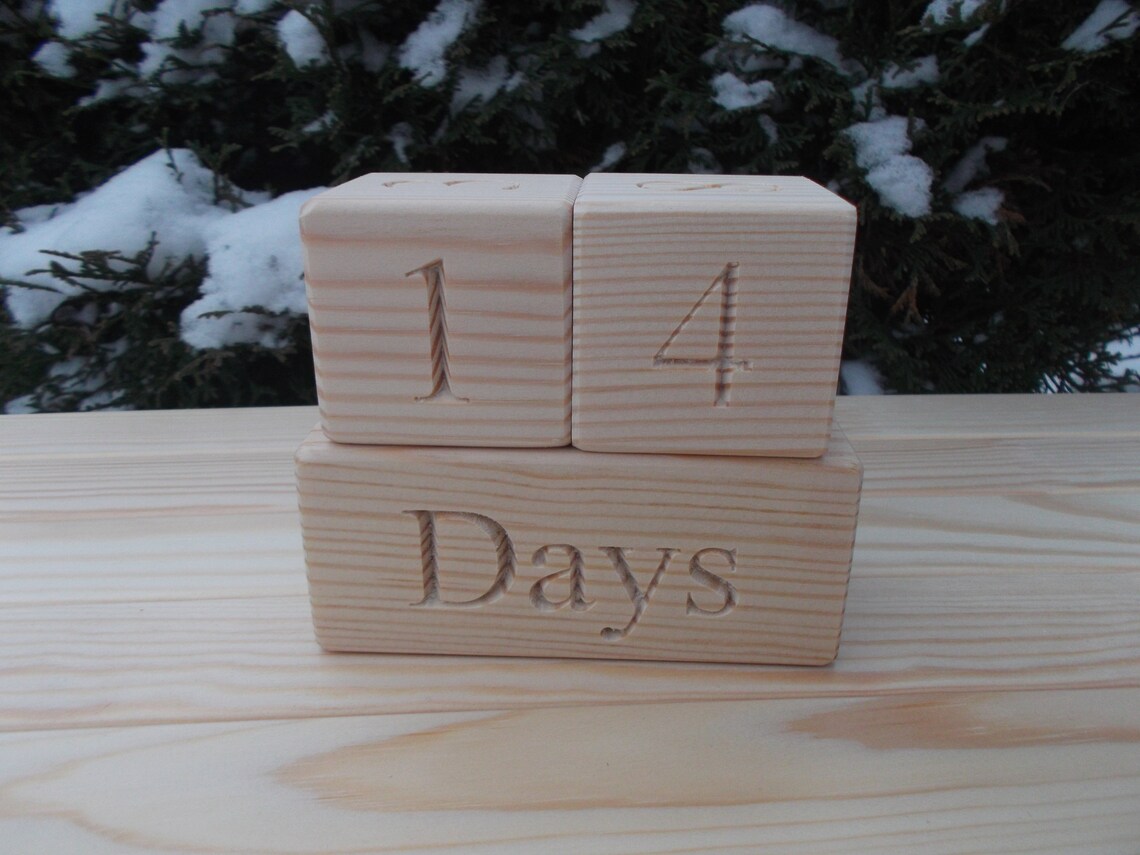 Wooden Age Blocks Baby Age Blocks Wooden Blocks Baby Month - Etsy