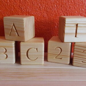 1.8" Wooden Cubes With Letters and Numbers, ABC and Number Blocks, ABC ...