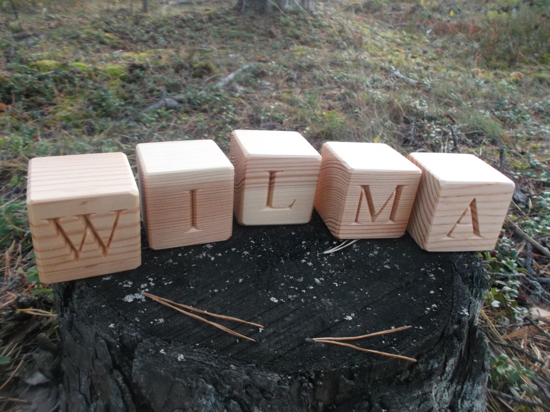 Personalized Wood Blocks Wooden Alphabet Blocks Wood Cubes ABC Blocks ...