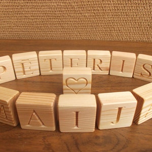 Personalized Wooden Blocks, Handmade Gift, Wood Name Blocks, Natural ...