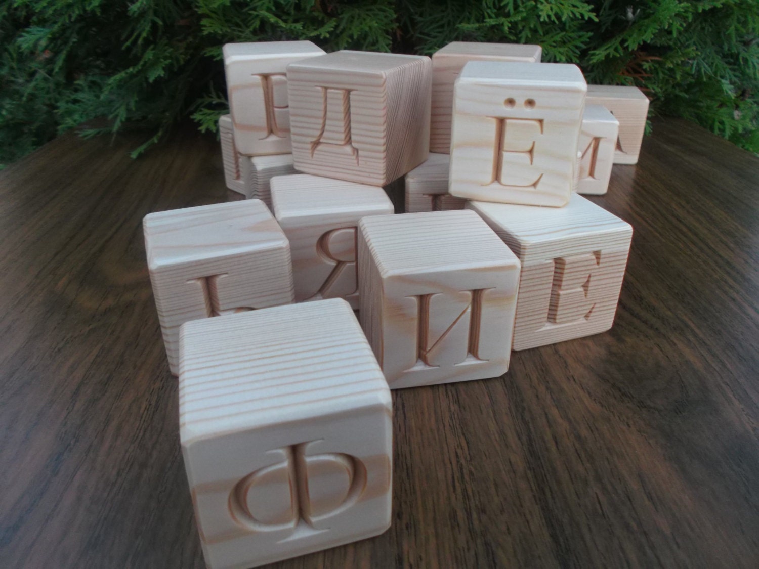 33 Wooden Russian Alphabet Blocks Educational Gift | Etsy
