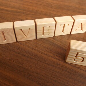 Personalized Wooden Blocks, Handmade Gift, Wood Name Blocks, Natural ...