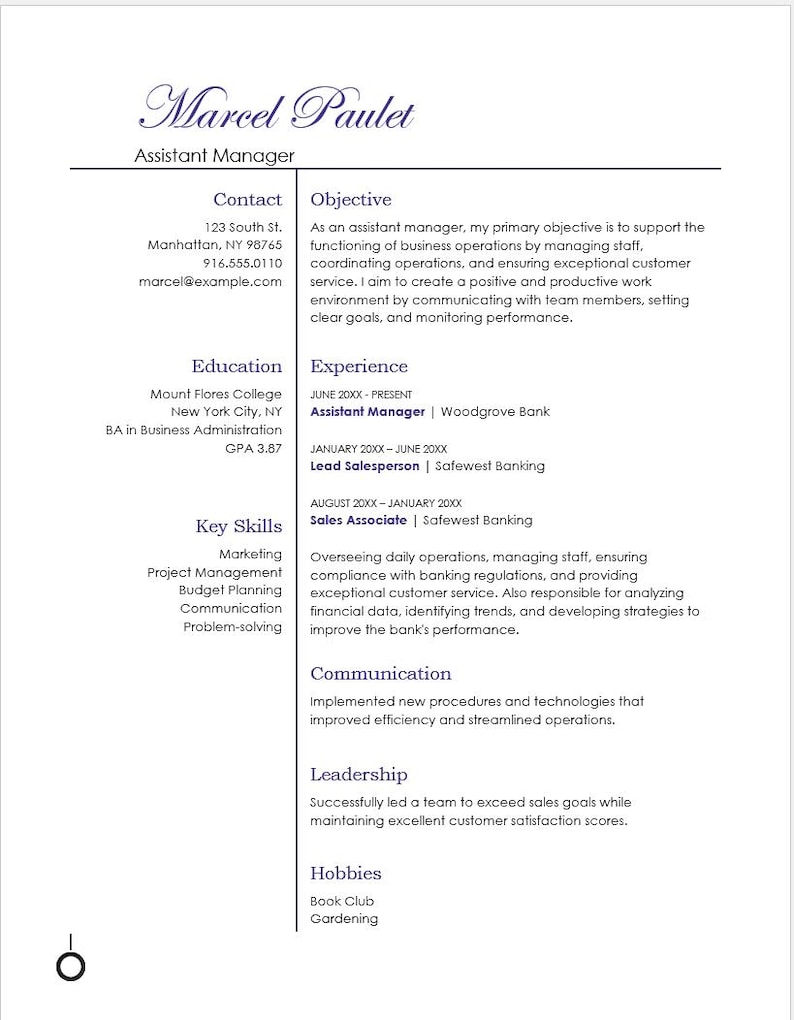 Editable Resume Template | Modern Clean CV Design - Etsy