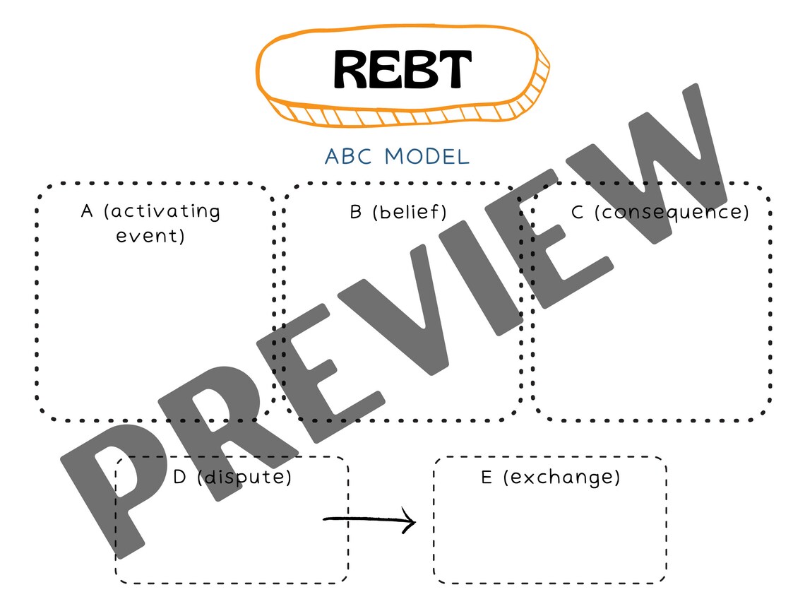 REBT ABC Model Werkblad Voor Tieners Volwassenen Etsy Belgi REBT ABC Model Werkblad Voor Tieners Volwassenen Etsy Belgi