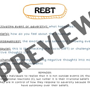 REBT ABC Model Worksheet for Teens & Adults - Etsy