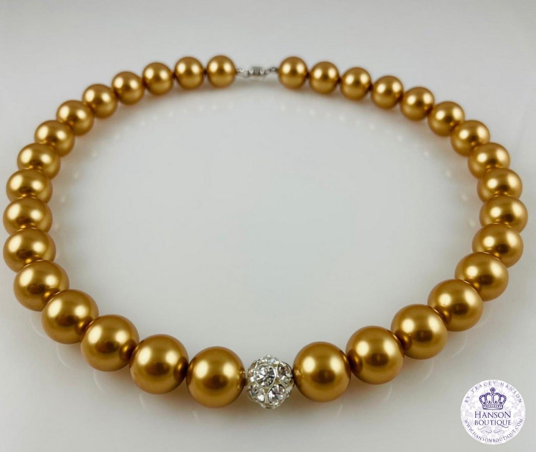 Swarovski Gold Crystal Pearl Set available as Separate Pieces - Etsy