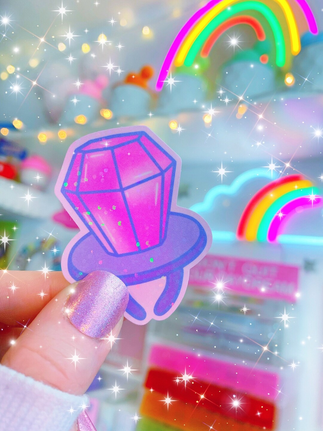 RTS - Cute Candy Pop - Sparkle Sticker - *not Waterproof* - Etsy