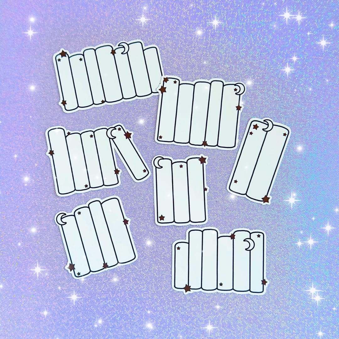 Starry Blank Book Die Cut Stickers (pack of 7) - Premium Matte Stickers ...