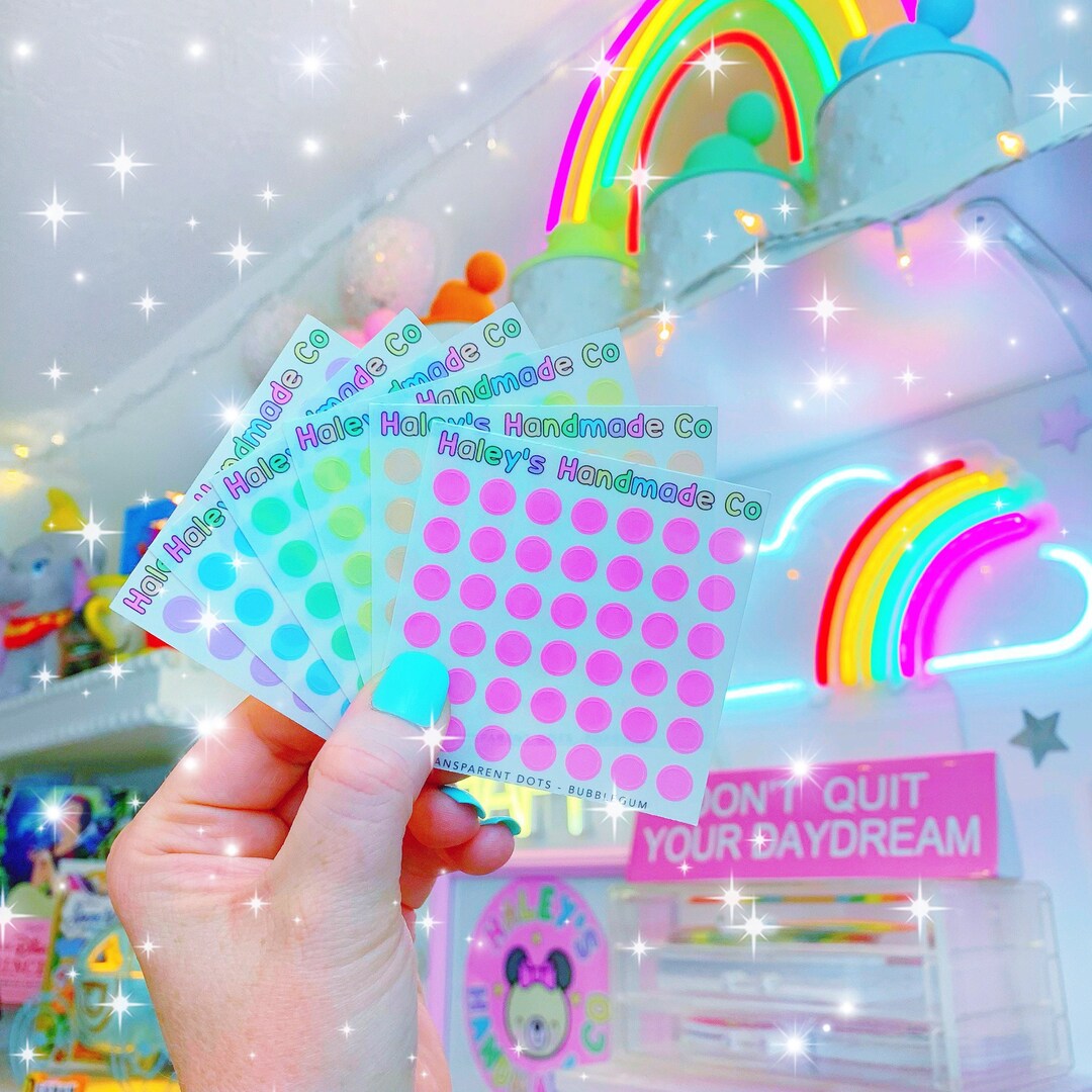 Transparent Dot Stickers choose Your Color - Etsy
