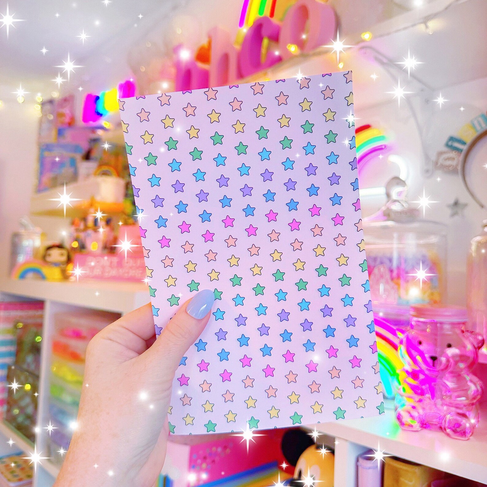 Rainbow Stars DECORATIVE PAPER (double Sided, Paper Will Be Folded in ...