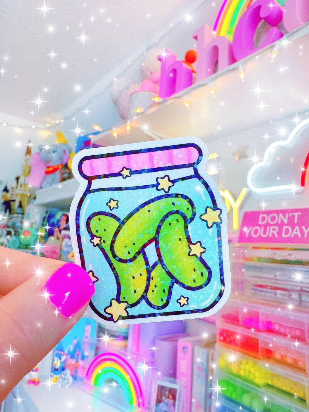 RTS Jar of Pickles Sparkle Sticker not Waterproof - Etsy
