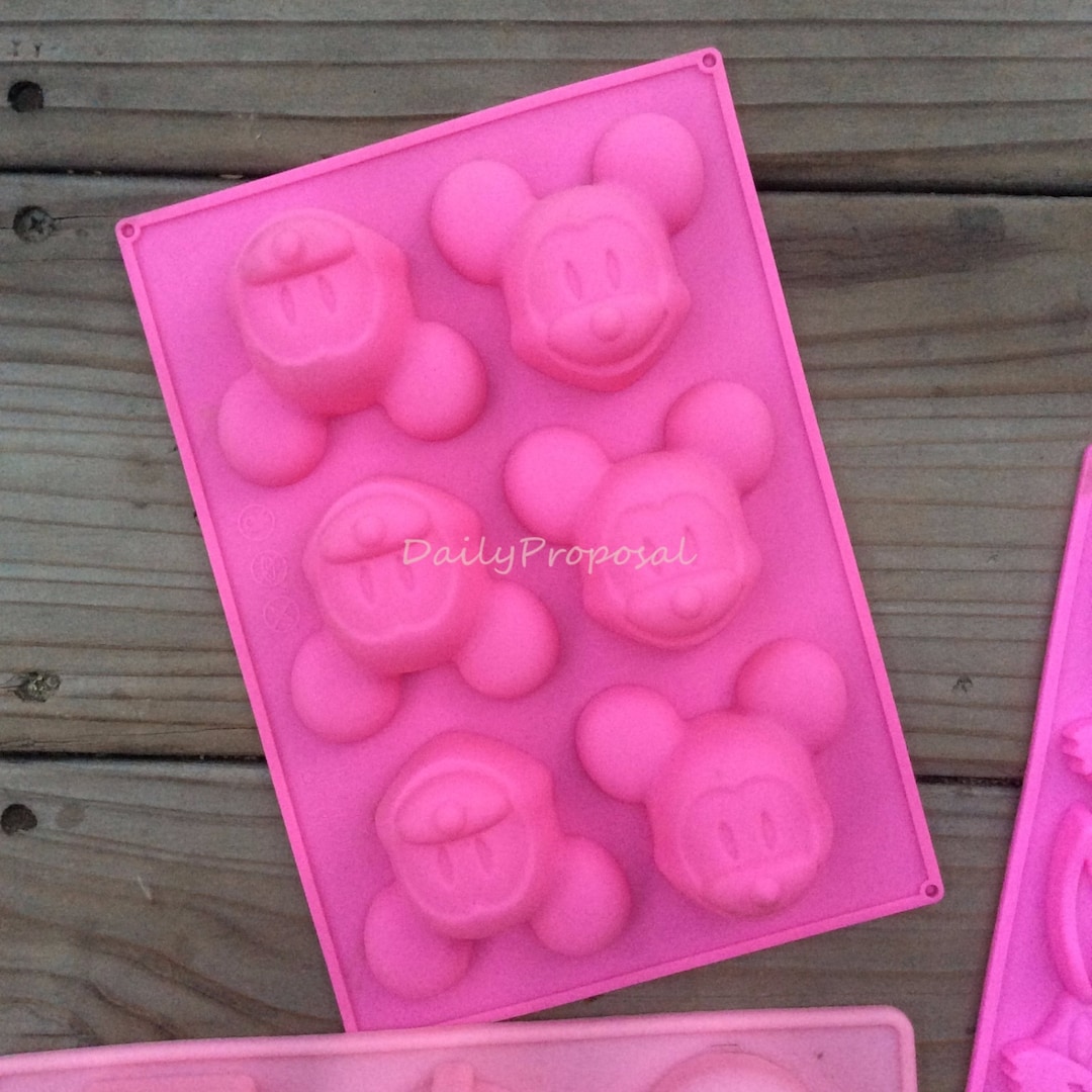 6 Mickey Mouse Silicone Mold Tray Pastry Candy Cookie Butter Ice Soap ...