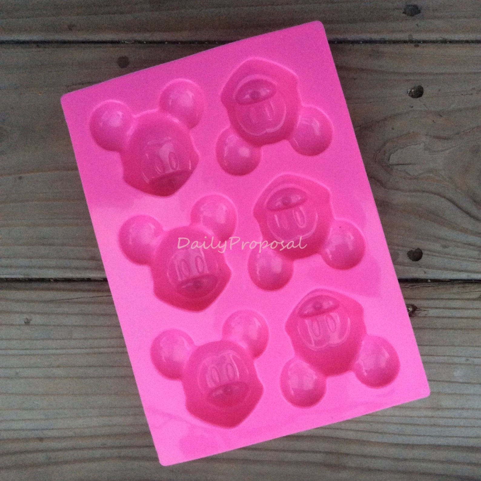 6 Mickey Mouse Silicone Mold Tray Pastry Candy Cookie Butter Ice Soap ...