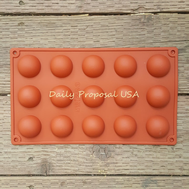 15 Medium Cavity Dome Half Round Circle Silicone Mold Chocolate Brownie ...