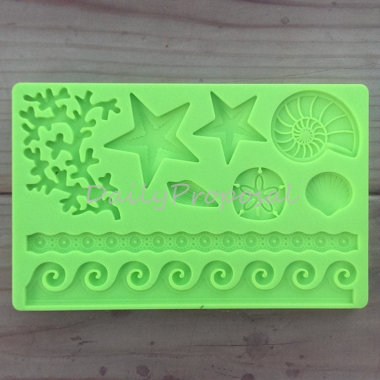 Under the Sea Silicone Embossing Mold Sea Life Ocean Wave Gum | Etsy