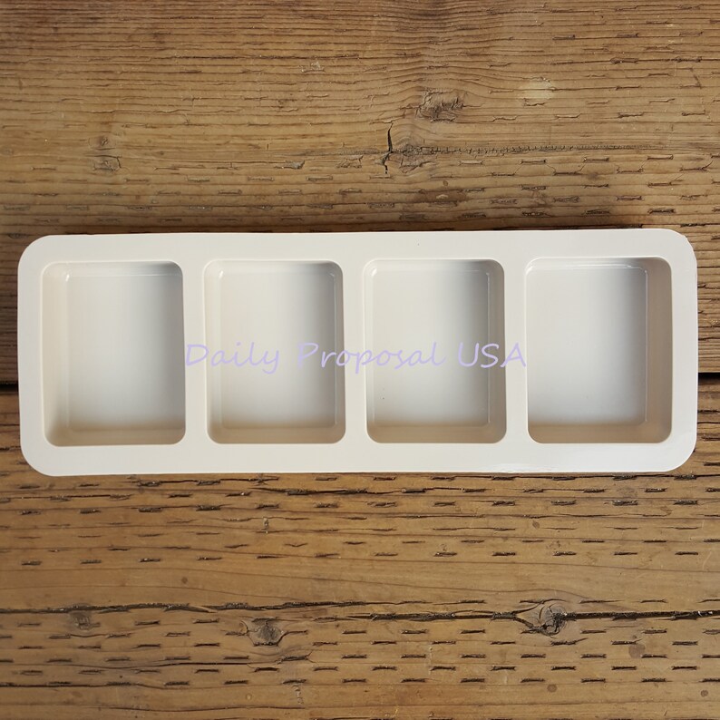 4 Cavity Rounded Corner Rectangle Silicone Mold Soap Making - Etsy