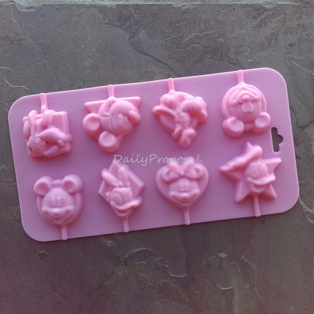 Mickey Minnie Mouse Goofy Donald Daisy Duck Popsicle Pop Silicone Mold ...