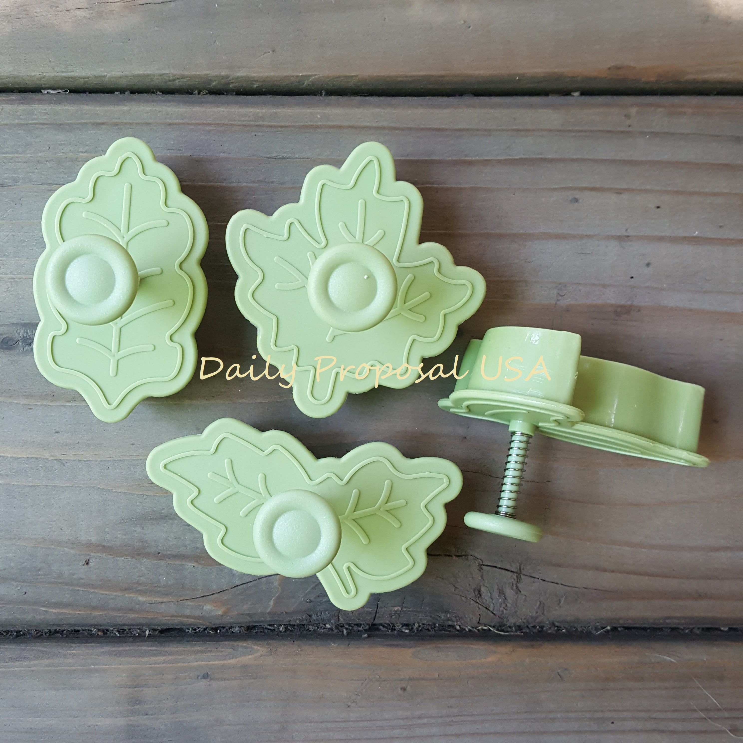 4-piece Leaf Cookie Plunger Press Cake Fondant Decoration Sugarcraft ...