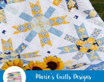PDF Star Quilt Pattern Digital Easy Floral Simple | Etsy