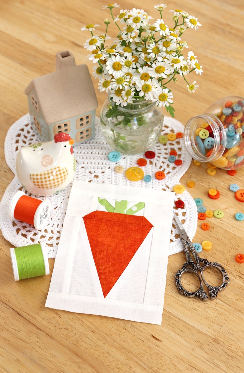 Carrot Easy Modern PDF Quilt Block Pattern, 2 Size Blocks Tutorial - Etsy