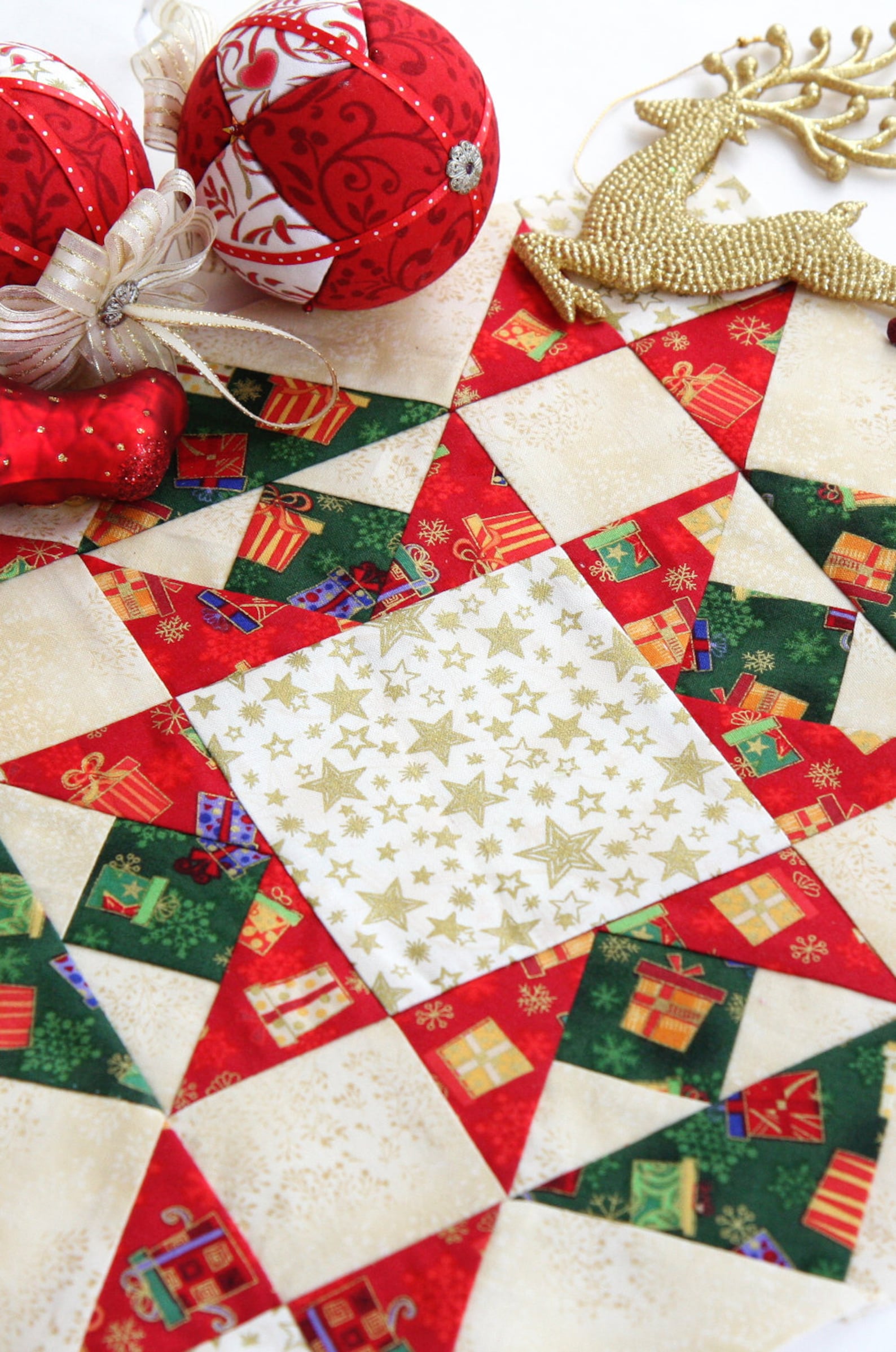 PDF Christmas Star Block Quilt Pattern, Digital, Easy, Simple, New Year ...