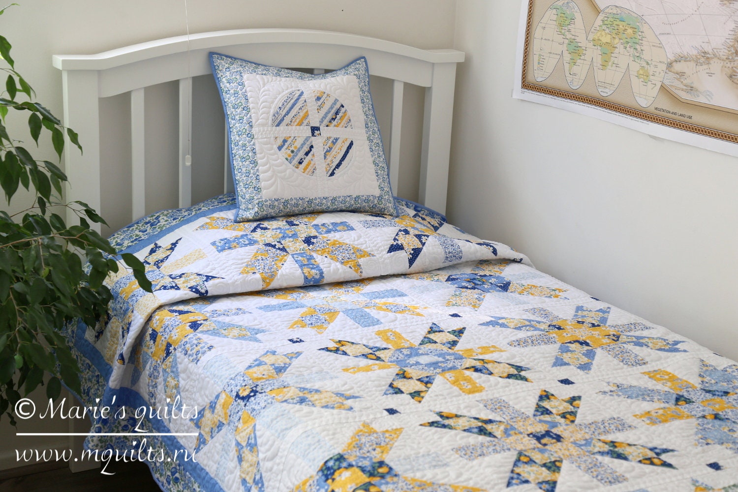 Modern Easy PDF Twin Quilt Pattern, Digital, Floral, Simple, Tutorial ...