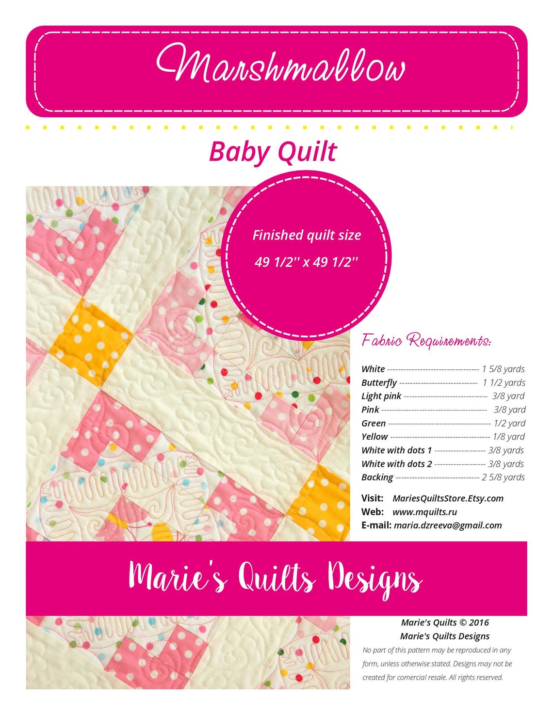 Easy PDF Quilt Pattern, Digital, Simple, Girl, Baby, Kids, Tutorial - Etsy