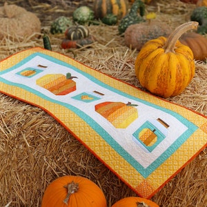 Pumpkin Table Runner Pattern PDF Digital, Fall Block Quilt , Easy ...