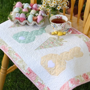 Easter Spring Bunny Carrot Applique Table Runner Pattern PDF Digital ...