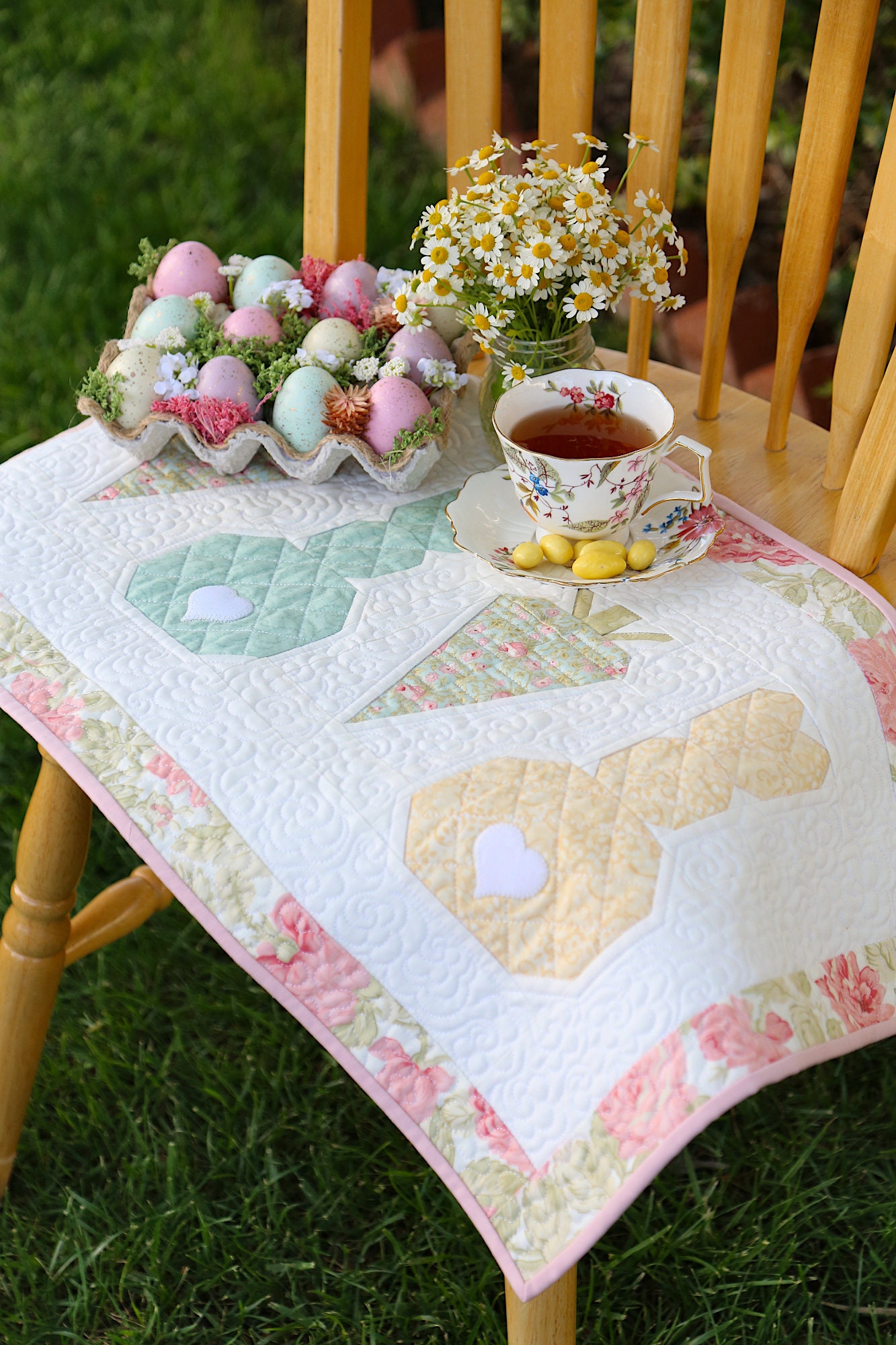 Easter Spring Bunny Carrot Applique Table Runner Pattern PDF - Etsy