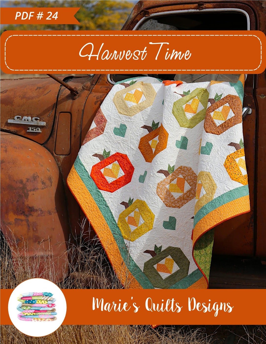 Pumpkin Harvest Quilt Pattern PDF, Fall Thanksgiving (digital Download ...
