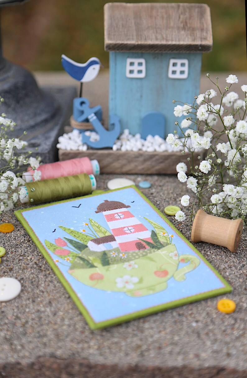 Fabric Postcard PDF Digital Quilt Block Applique Sewing Pattern ...
